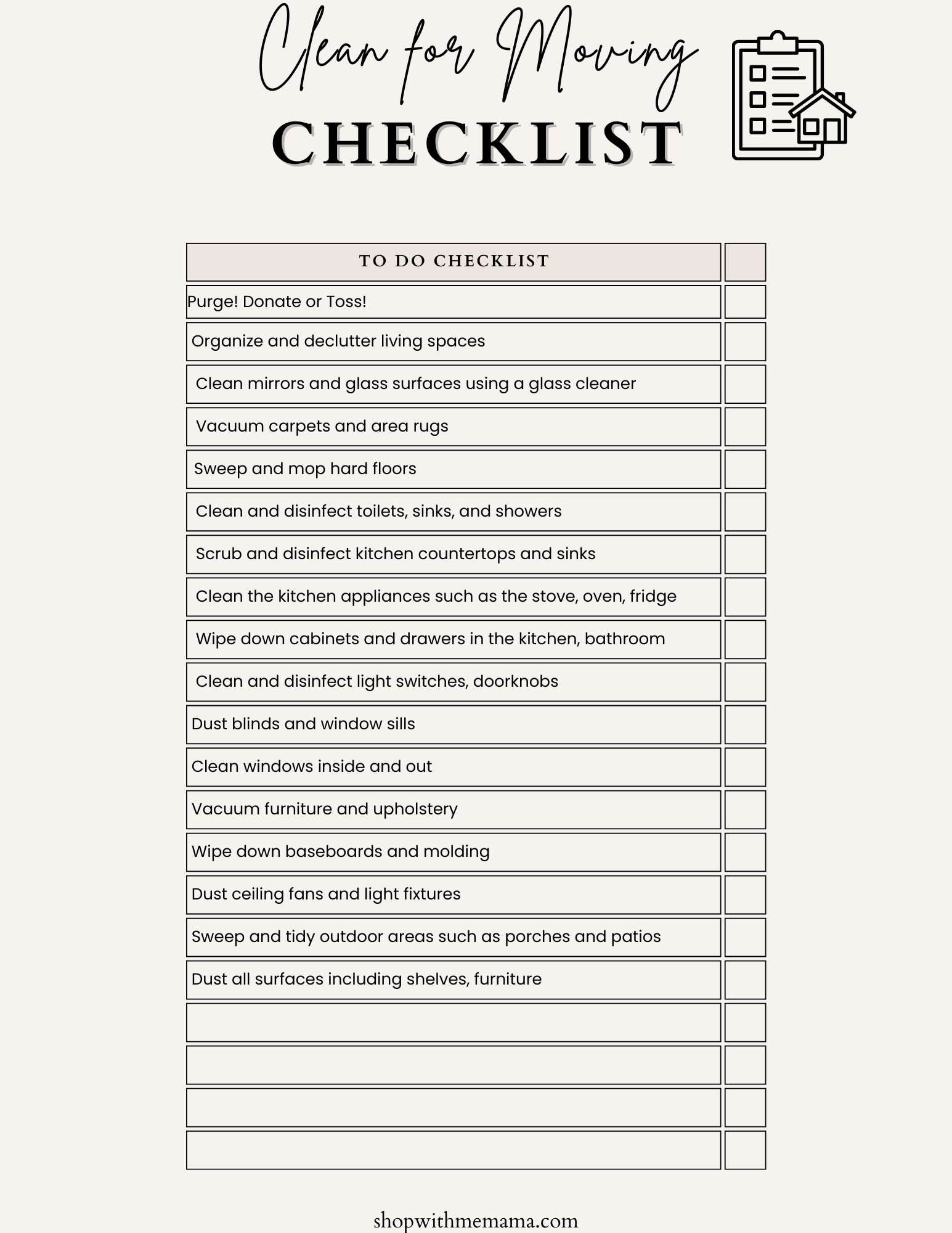 Last Minute Moving Checklist For A Stress-Free Move - Shop With Me Mama